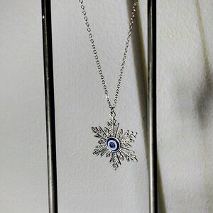 Jewelry | Evil Eye Necklace Snowflake Charm Good Luck Protection ...